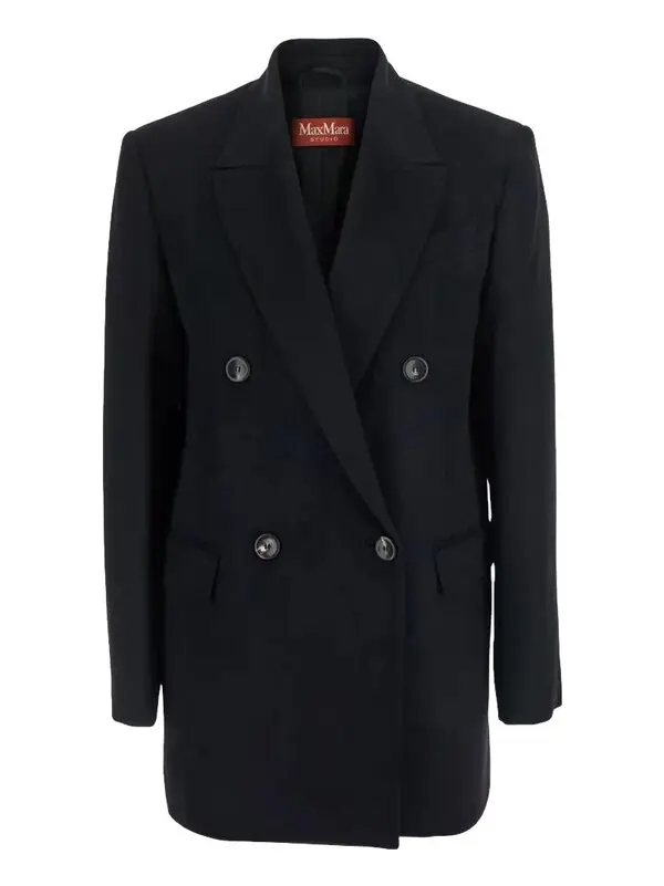 Max Mara Double-breasted Peaked-lapel Jacket - Black