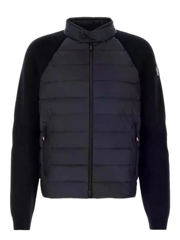 Moncler Quilted Panelled Cardigan - Blue