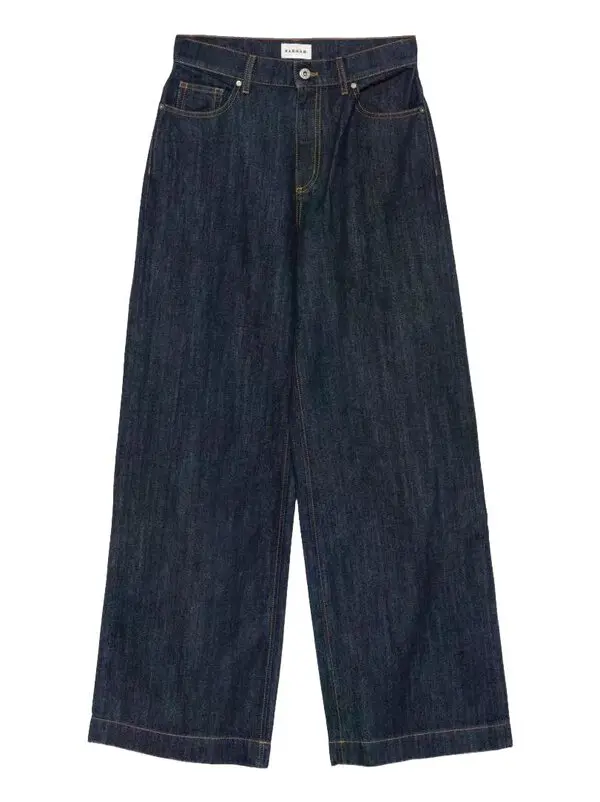P.a.r.o.s.h Cojin26 Contrast-stitch Wide-leg Jeans - Blue