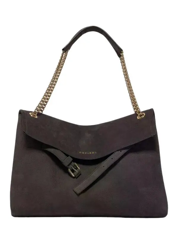 Orciani Midi Venus Nabucco Leather Shoulder Bag - Grey