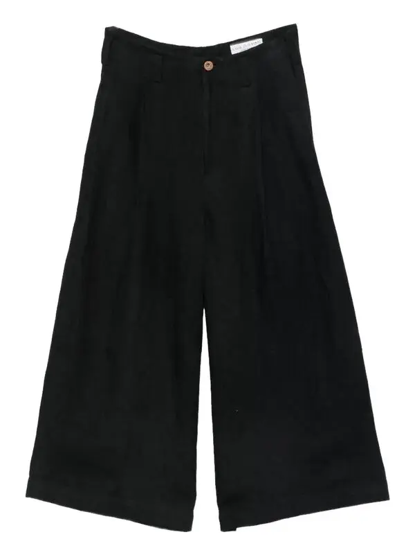 LOÏS DIONISIO Pleated Wide-leg Trousers - Black