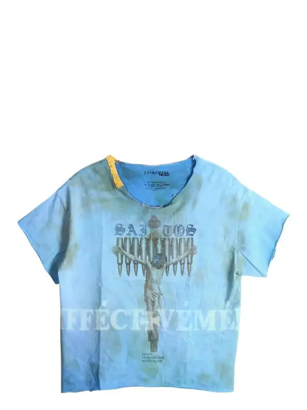SAITOS Made Lord Distressed T-shirt - Blue