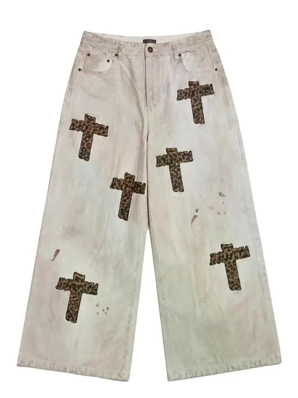 BOTTEGA DESIRES Holy Grail Leopard-patch Jeans - Neutrals