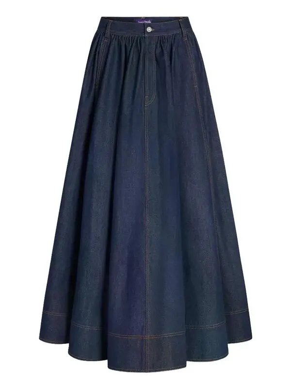 JEAN PAUL GAULTIER Long Voluminous Denim Skirt - Blue