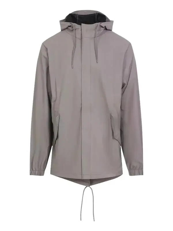 Rains Drawstring-hood Fishtail Jacket - Grey