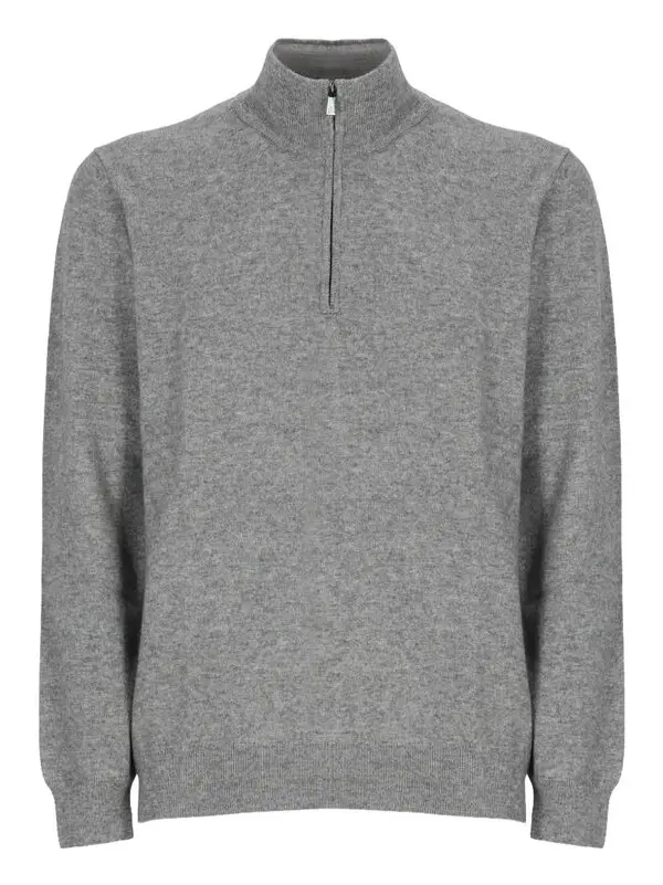 DELLA CIANA Quarter-zip Sweater - Grey