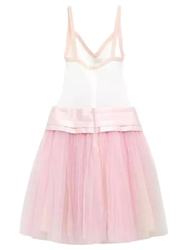 AUGUST BARRON Tulle-skirted V-neck Mini Dress - Pink