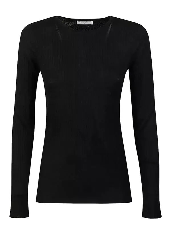 Majestic Filatures Ribbed Long-sleeve Sweater - Black