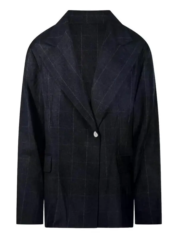 Sibel Saral Bourne Windowpane-check Blazer - Black