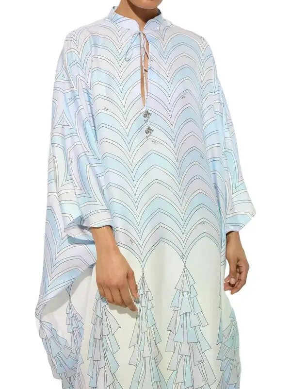 Emilio Pucci Baiadera Print Silk Kaftan - Blue