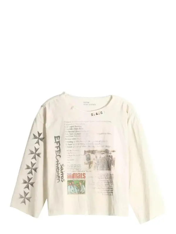 SAITOS Graphic-print Long-sleeve T-shirt - Neutrals