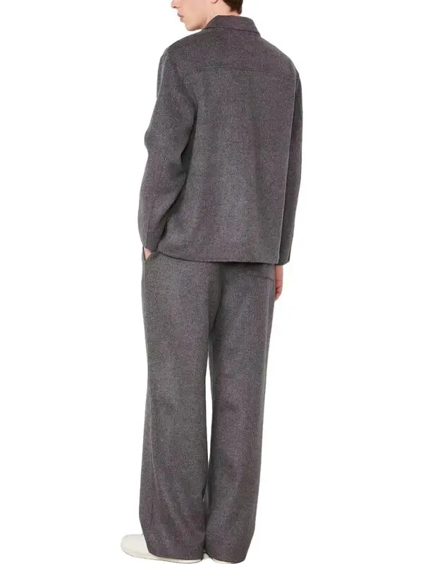 Officine Générale Hairy Button-up Wool Shirt Jacket - Grey
