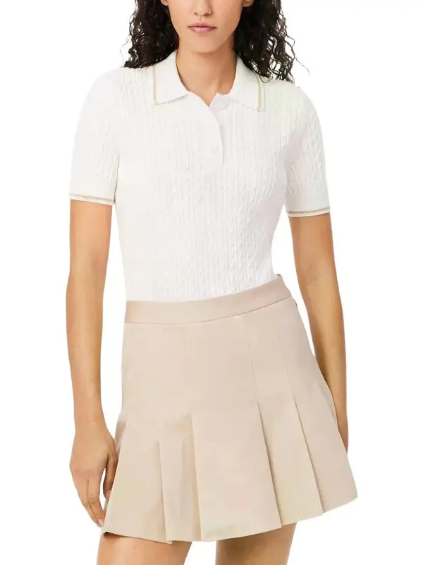Lacoste Cable-knit Polo Shirt - White