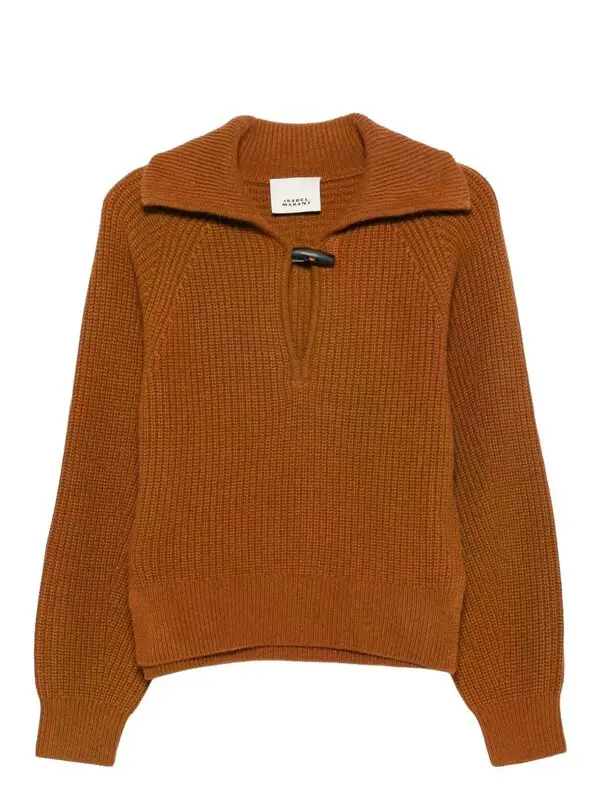 Isabel Marant Étoile Miranda Toggle-fastening Ribbed-knit Sweater - Orange