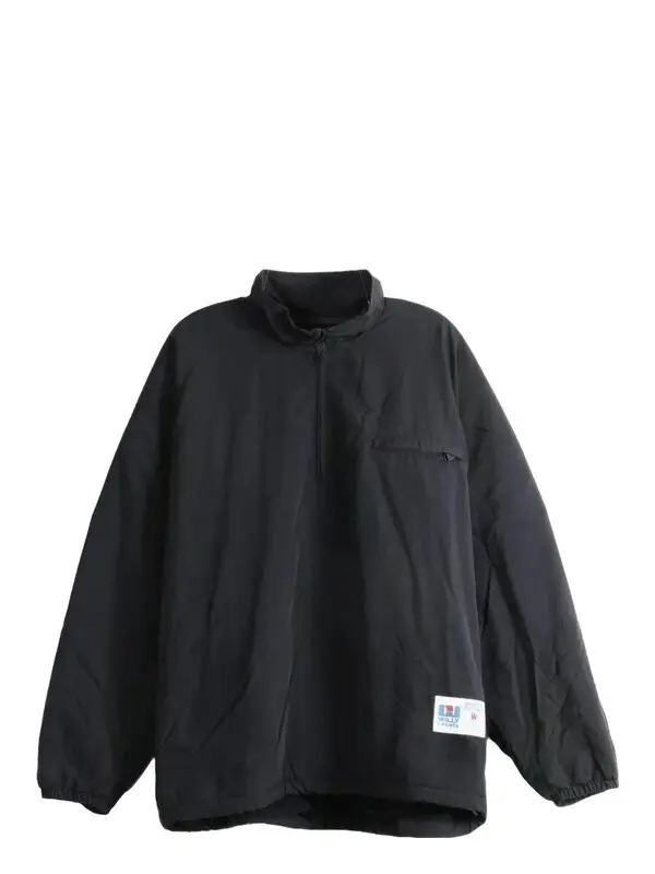 WILLY CHAVARRIA Willy Quarter-zip Logo-patch Jacket - Black