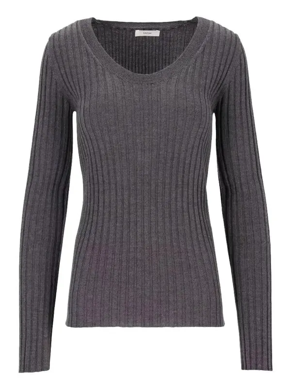 Mauro Grifoni Ribbed-knit Scoop-neck Sweater - Grey