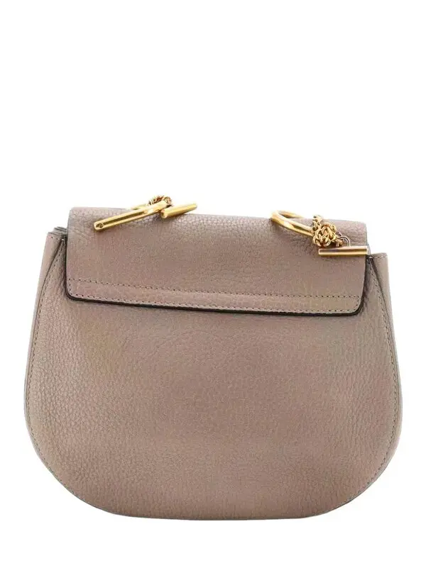 Chloé Drew Leather Small Crossbody Bag - Grey