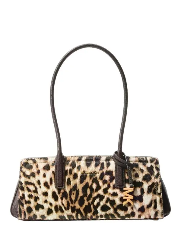 Michael Kors Laila Small Leopard Print Calf Hair Shoulder Bag - Brown