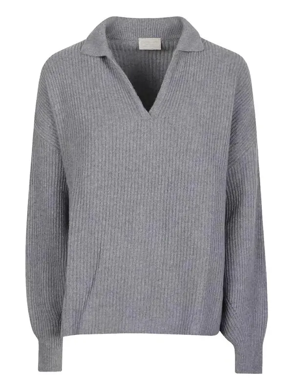 DRUMOHR Ribbed-knit V-neck Sweater - Grey