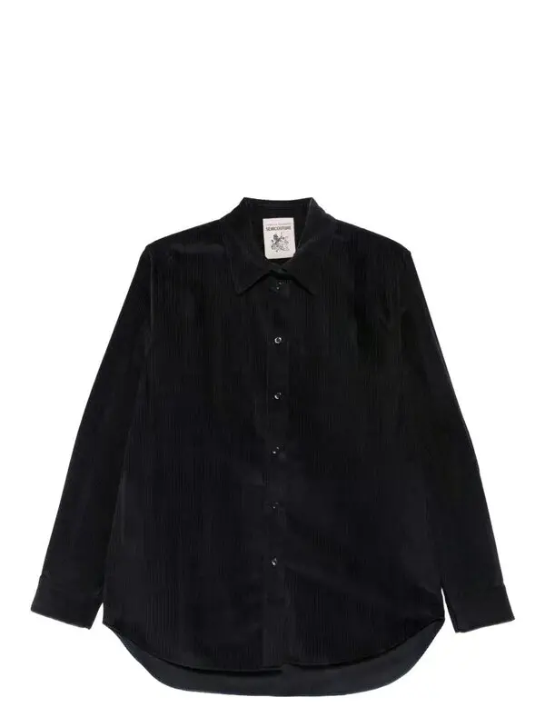 SEMICOUTURE Corduroy Elbow-patch Shirt - Blue
