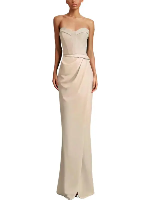 GEMY MAALOUF Strapless Draped Dress - Neutrals