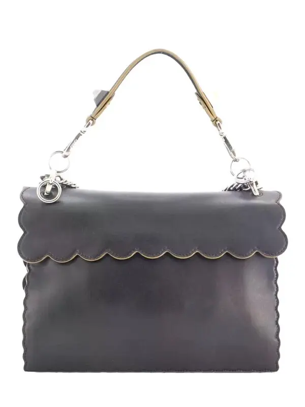 Fendi Kan I Bag Leather Medium Shoulder Bag - Black