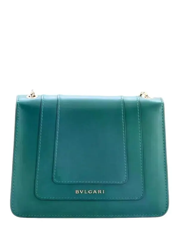 BVLGARI Serpenti Forever Square Shoulder Bag Leather Small Crossbody Bag - Green