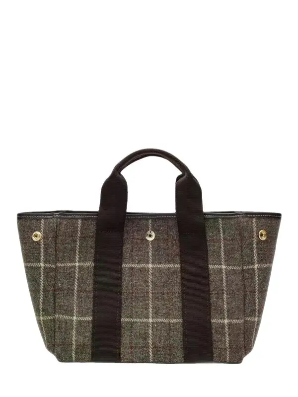 Rue De Verneuil Traversée Check Wool-blend Tote Bag - Brown