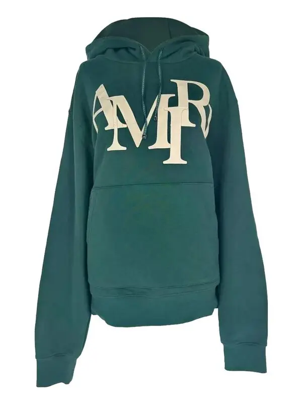 Amiri Logo-appliqué Hoodie - Green