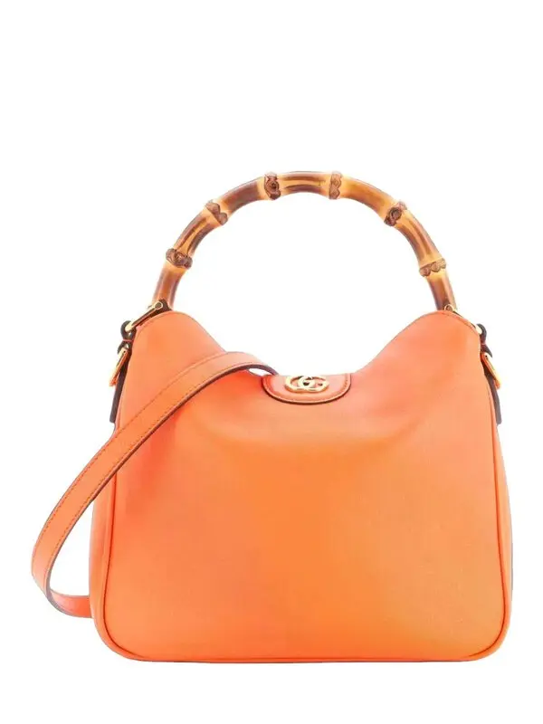 Gucci Diana Nm Bamboo Shoulder Bag Leather Small Tote Bag - Orange