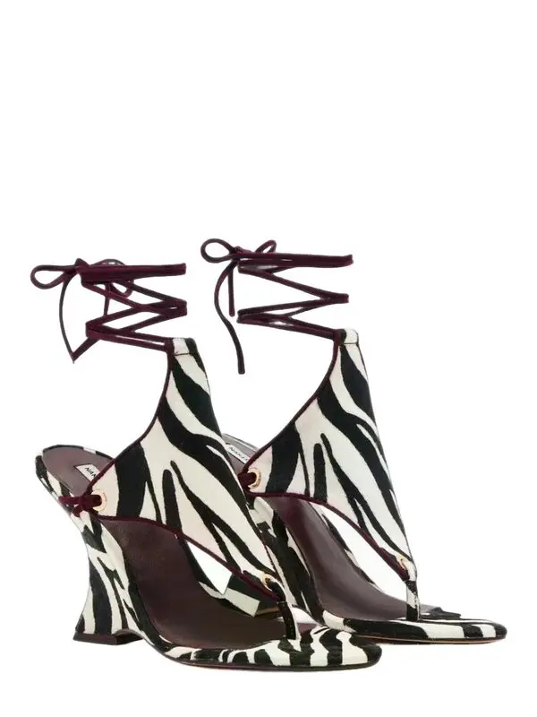 NAKED WOLFE Rampage Zebra-print Sandals - White