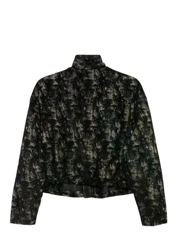 Masnada Abstract-pattern Zip-up Jacket - Black