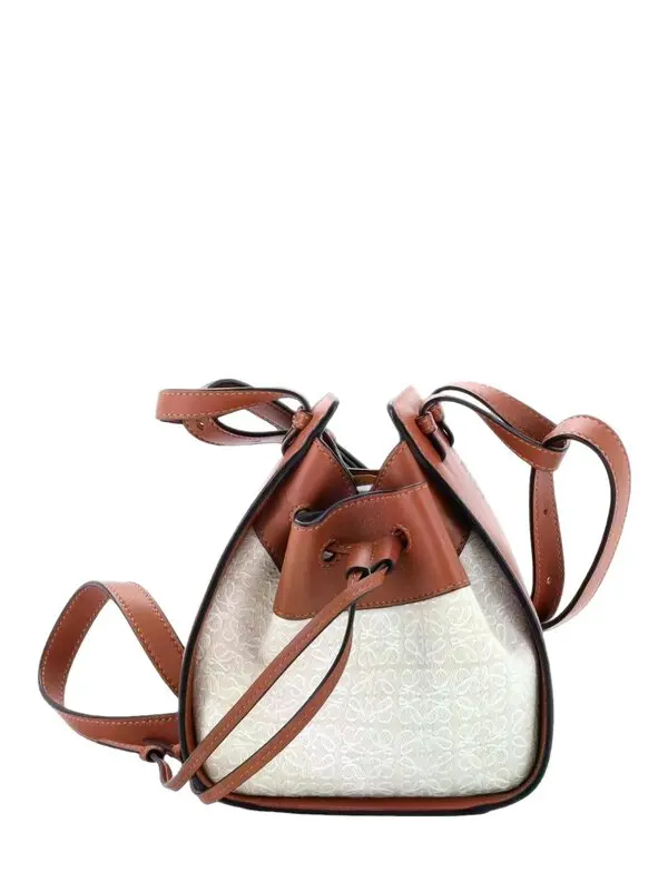 Loewe Hammock Bag Leather And Anagram Jacquard Mini Crossbody Bag - Neutrals