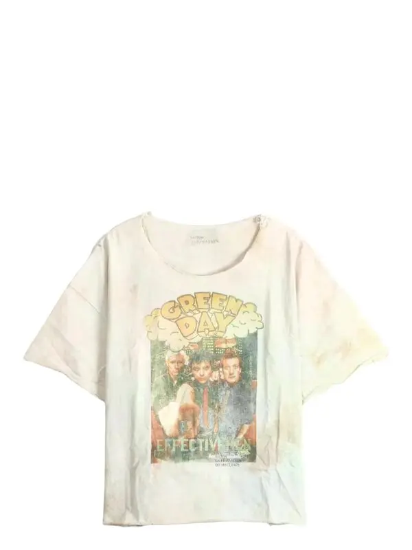 SAITOS Green Day Raw-cut T-shirt - Neutrals