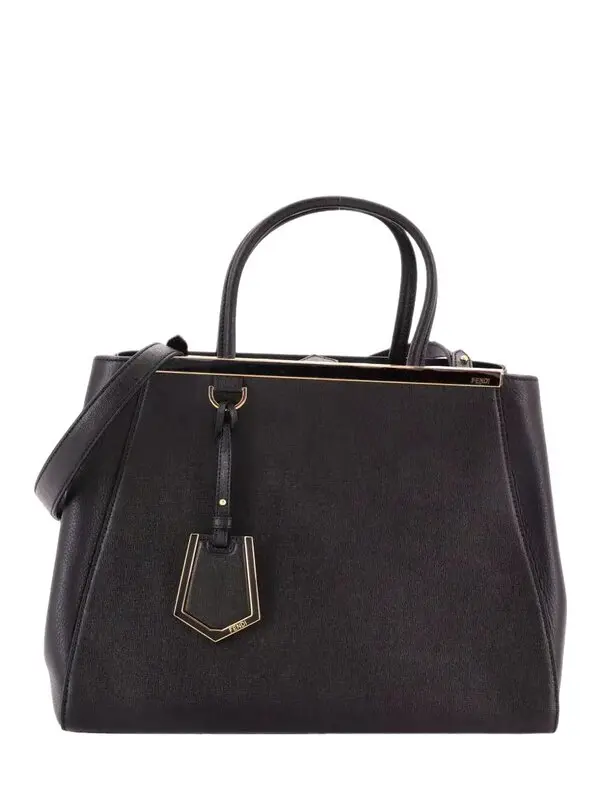 Fendi 2jours Bag Leather Medium Tote Bag - Black