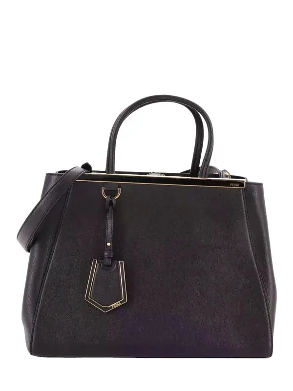 Fendi 2jours Bag Leather Medium Tote Bag - Black
