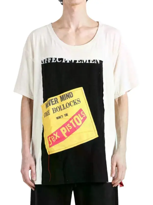 SAITOS Sex Pistols Patch-detail T-shirt - Neutrals