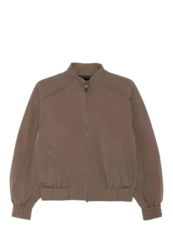 Rains Logo-patch Zip-up Jacket - Brown