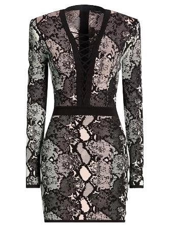 Balmain Mini Dress Size Viscose, Polyamide - Black
