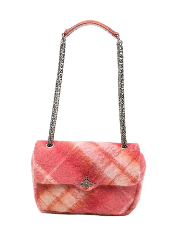 VIVIENNE WESTWOOD Anita Tartan-pattern Shoulder Bag - Pink