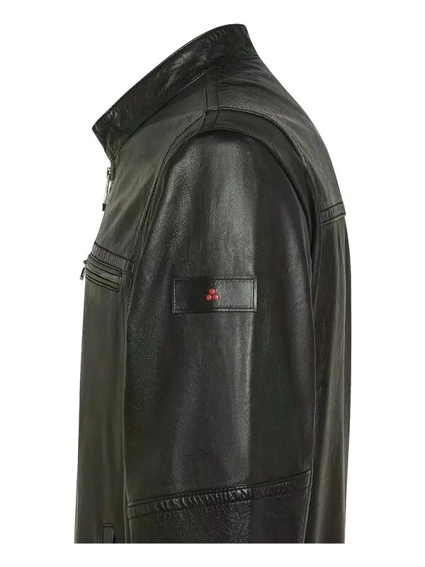 Peuterey Zip-up Leather Jacket - Black