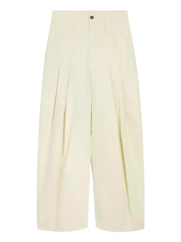Brunello Cucinelli Dyed Cotton And Wool Wrinkled Denim Five-pocket Baggy Trousers With Monili - Neutrals