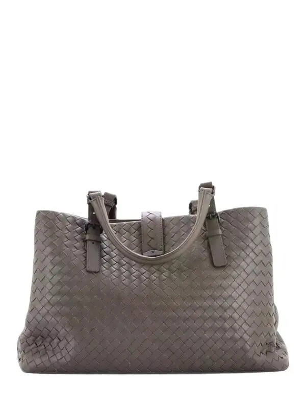 Bottega Veneta Roma Bag Intrecciato Nappa Medium Tote Bag - Grey