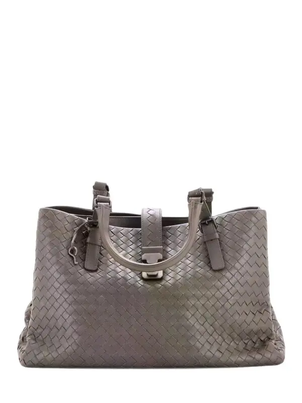 Bottega Veneta Roma Bag Intrecciato Nappa Medium Tote Bag - Grey