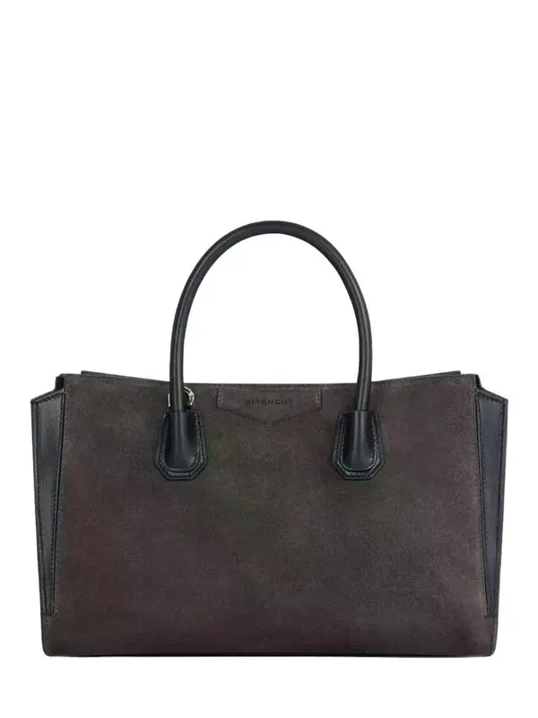 Givenchy Small Antigona Catchall Bag In Suede Leather - Grey
