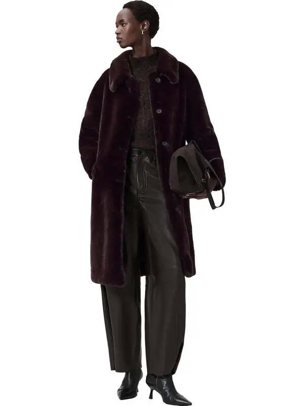 ALLSAINTS Sora Faux Fur Coat - Brown