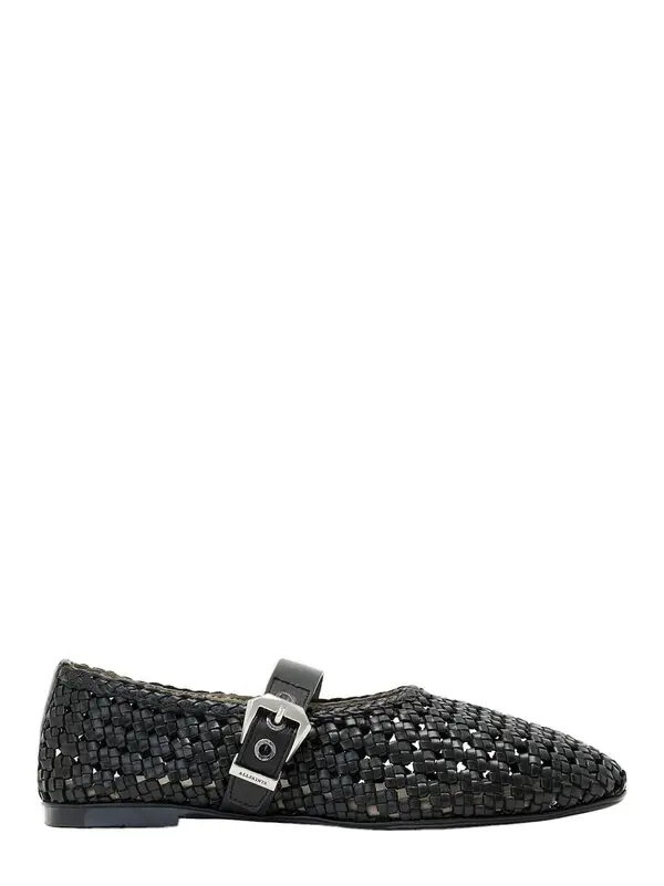 ALLSAINTS Sabine Woven Leather Flats - Black