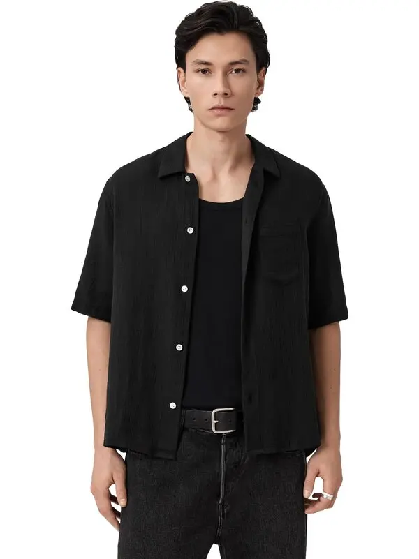 ALLSAINTS Bale Short Sleeve Shirt - Black