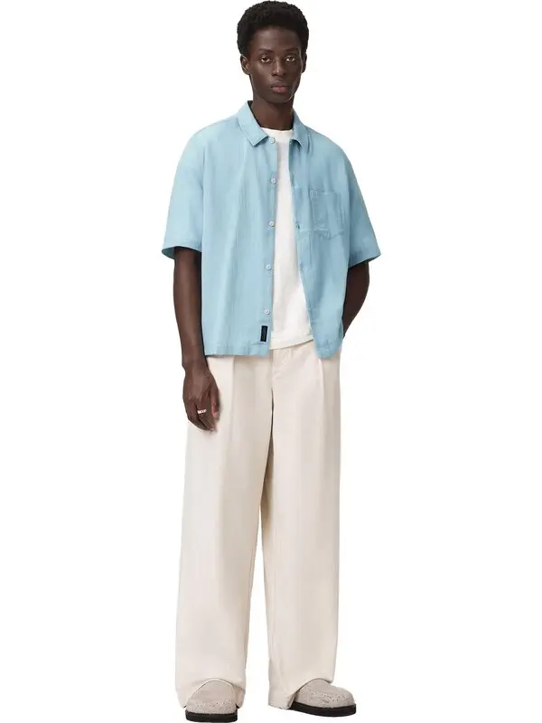 ALLSAINTS Bale Short Sleeve Shirt - Blue