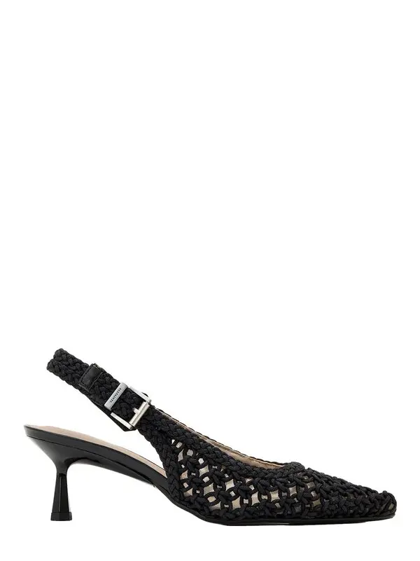 ALLSAINTS Violet Slingback Pointed Toe Heels - Black